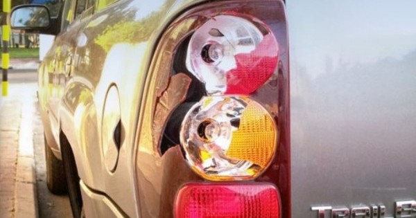 Broken Tail Light in California